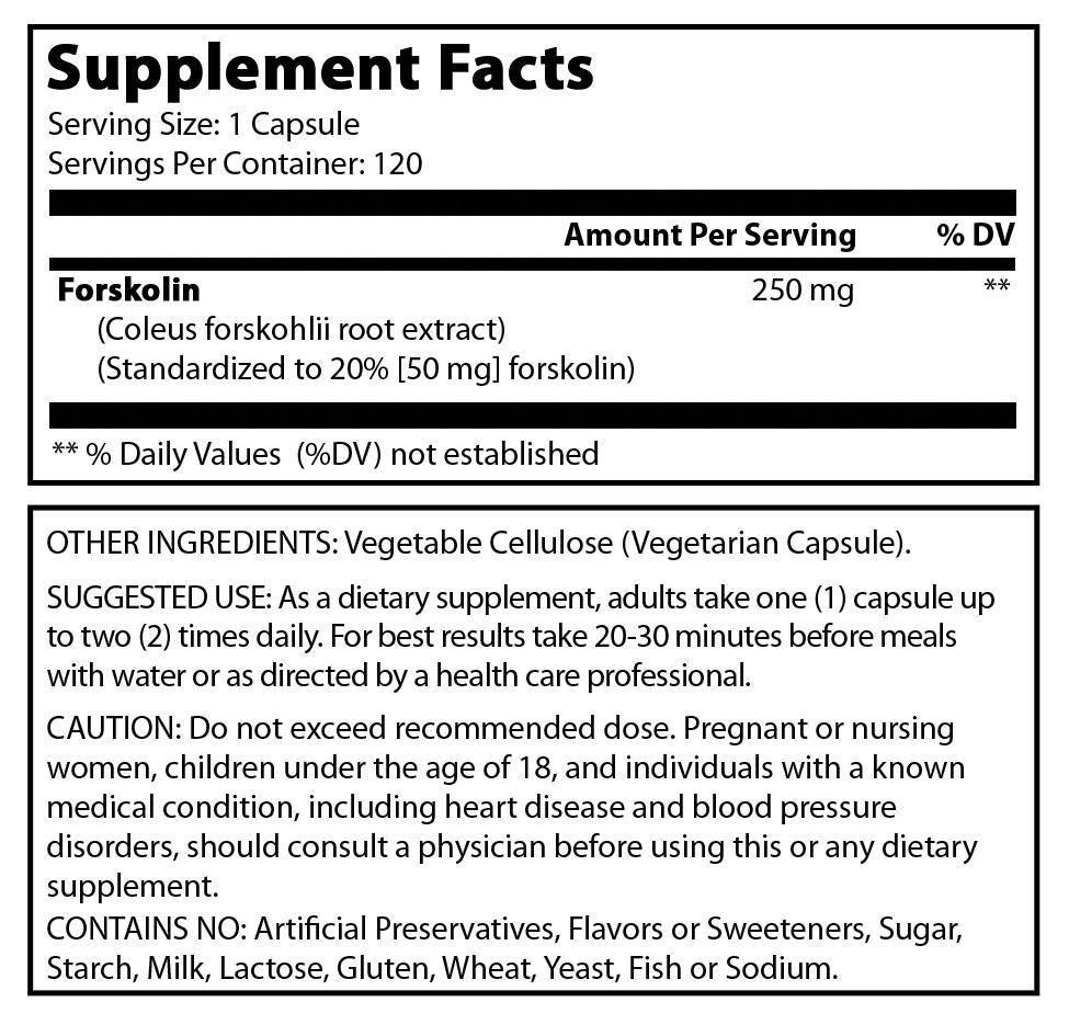 Amazing Formulas Forskolin Extract 250 Mg 120 Capsules – Vitaminshub
