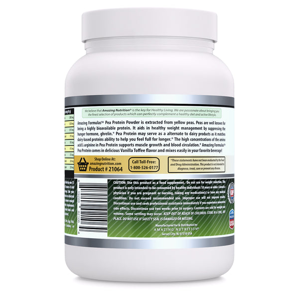 Amazing Formulas Pea Protein 2 Lbs Vanilla Toffee Flavor Powder ...