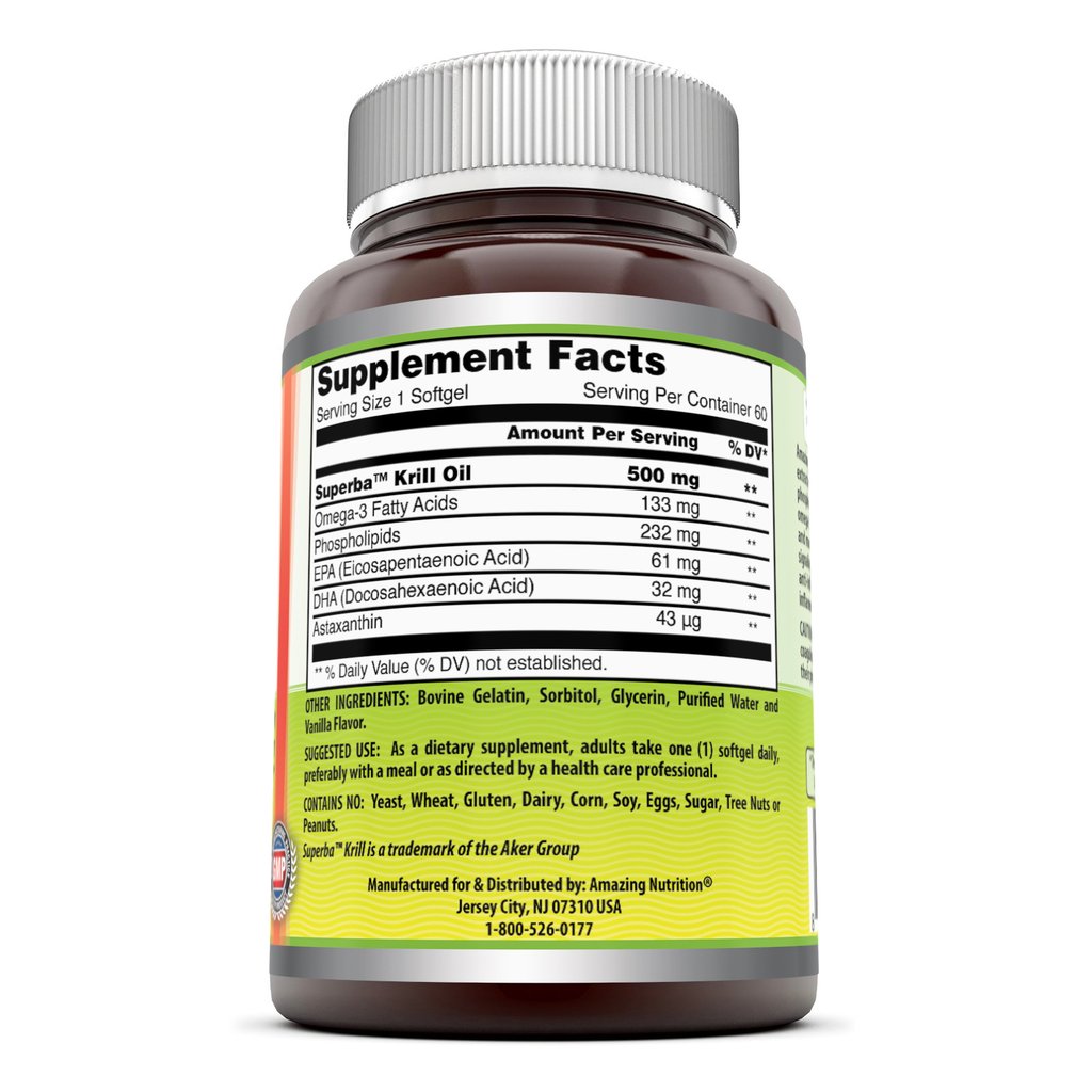 Amazing Omega Superba Krill Oil 500 Mg 60 Softgels – Vitaminshub